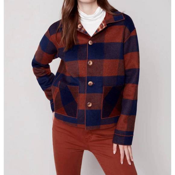 CHARLIE B | Jackets & Coats | New Charlie B Plaid Reversible Jacket In ...